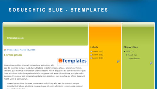SoSuechtig Blue Blogger template - BTemplates