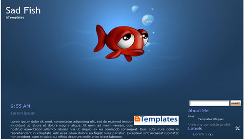 Sad Fish Blogger template - BTemplates