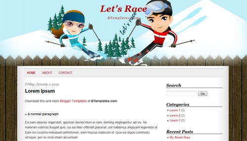 Let's Race Blogger template - BTemplates