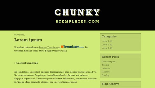 Chunky Blogger template - BTemplates