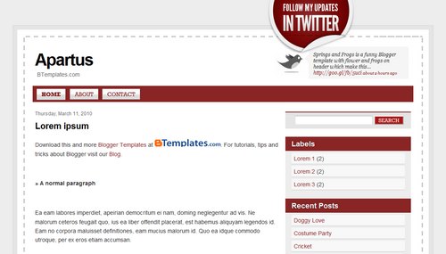 Apartus Blogger template - BTemplates
