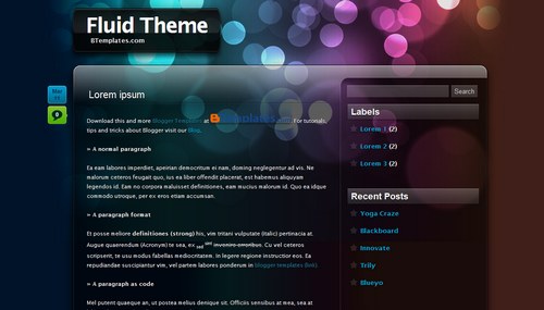 Fluid Theme Blogger template - BTemplates