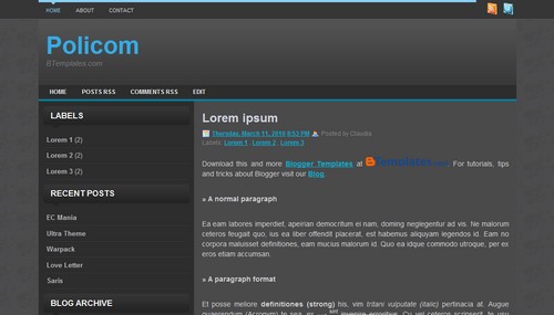 Policom Blogger template - BTemplates