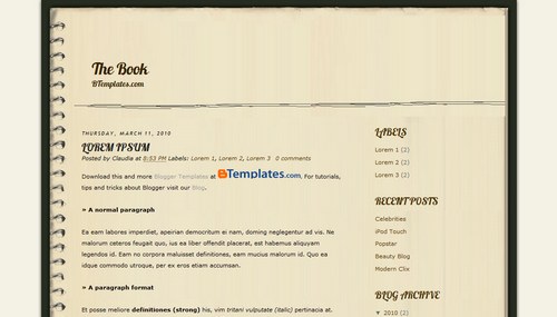 The Book Blogger template - BTemplates