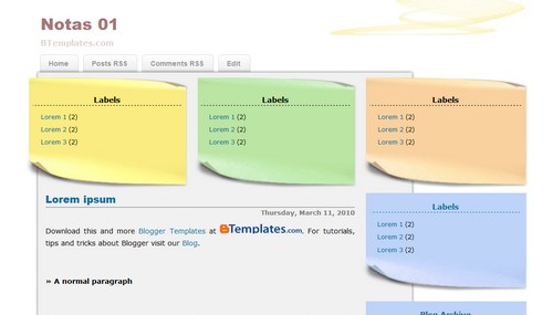 Notas 01 Blogger template - BTemplates