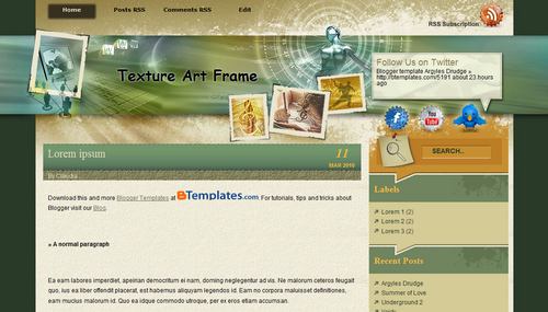 Texture Art Frame Blogger template - BTemplates