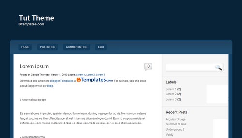 Tut Theme Blogger template - BTemplates