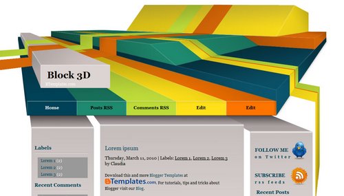 Block 3D Blogger template - BTemplates