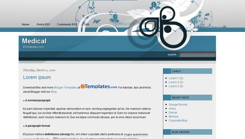 Medical Blogger template - BTemplates