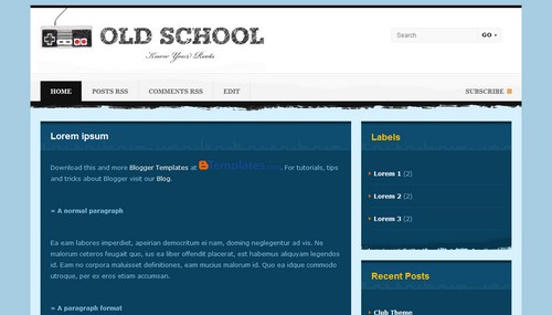 Old School Blogger template - BTemplates