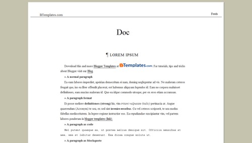 Doc Blogger template - BTemplates