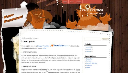True Crimes Blogger template - BTemplates