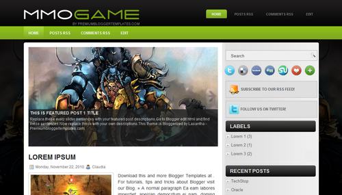 MmoGame Blogger template - BTemplates