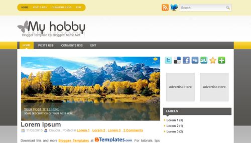 My Hobby Blogger template - BTemplates