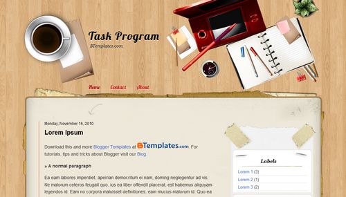 Task Program Blogger template - BTemplates