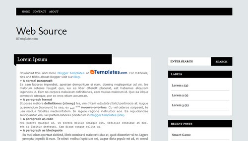 Web Source Blogger template - BTemplates