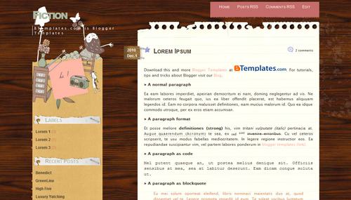 Fiction Blogger template - BTemplates