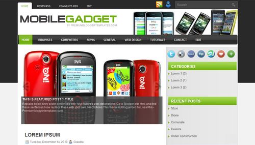 Mobile Gadget Blogger template - BTemplates