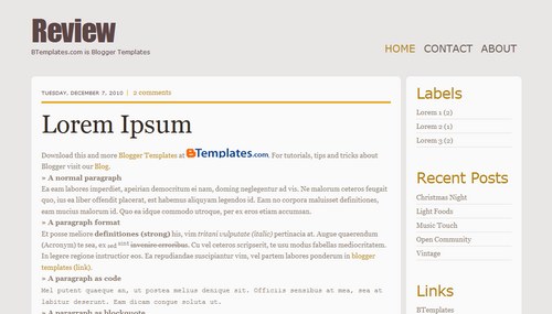 Review Blogger template - BTemplates