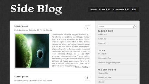 Side Blog Blogger template - BTemplates