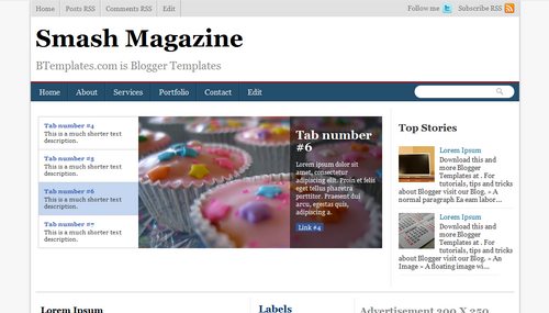 Smash Magazine Blogger template - BTemplates