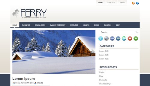 Ferry Blogger template - BTemplates