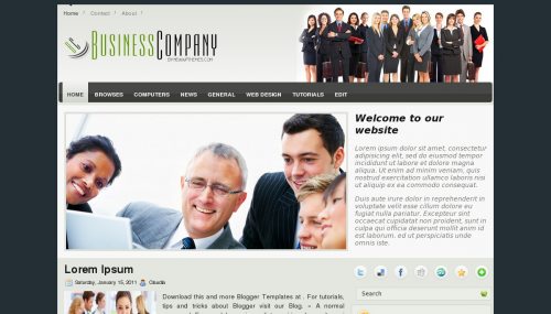 Business Company Blogger template - BTemplates