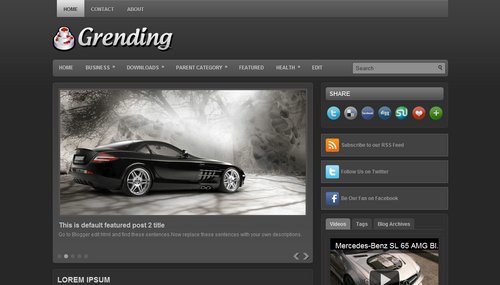 Grending Blogger template - BTemplates