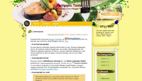 Fantastic Taste Blogger template - BTemplates