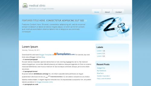 Medical Clinic Blogger template - BTemplates