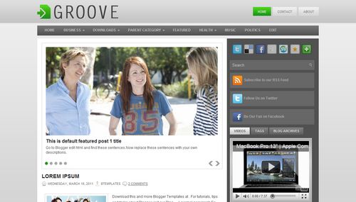 Groove Blogger template - BTemplates
