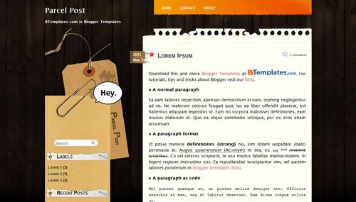 Parcel Post Blogger template - BTemplates