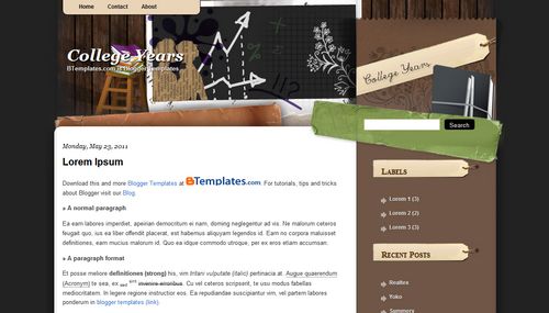 College Years Blogger template - BTemplates