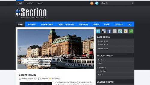Section Blogger template - BTemplates