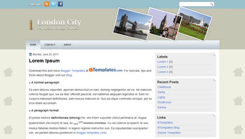 London City Blogger template - BTemplates