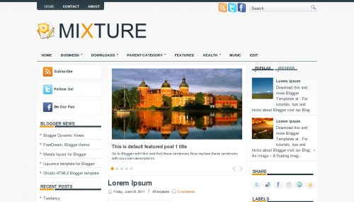Mixture Blogger template - BTemplates
