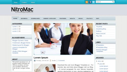 NitroMac Blogger template - BTemplates