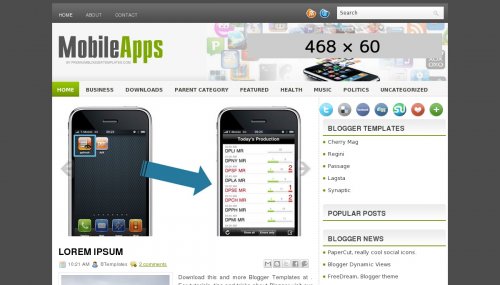 MobileApps Blogger template - BTemplates