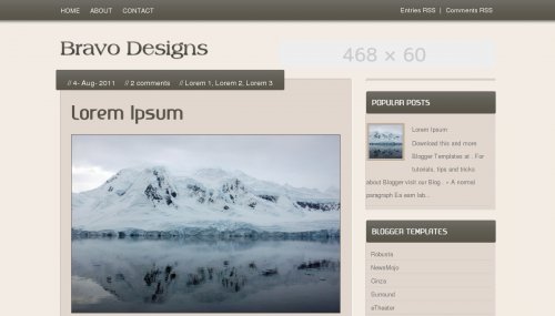 Bravo Design Blogger template - BTemplates