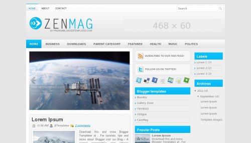 ZenMag Blogger template - BTemplates