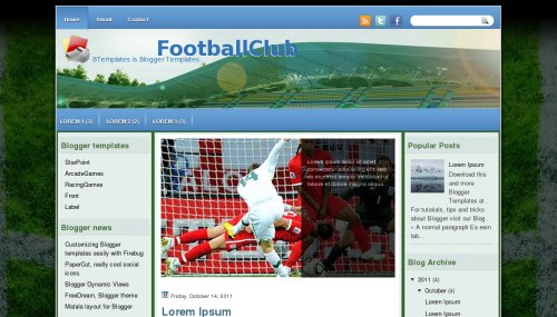FootballClub Blogger template - BTemplates