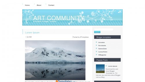 Art Community Blogger template - BTemplates