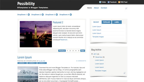 Possibility Blogger template - BTemplates