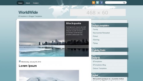 WorldWide Blogger template - BTemplates