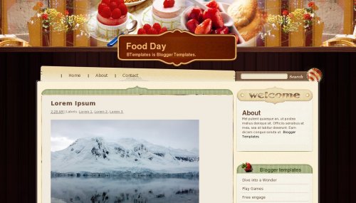 Food Day Blogger template - BTemplates