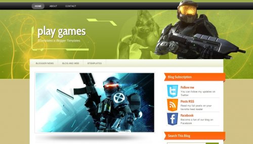Play Games Blogger template - BTemplates