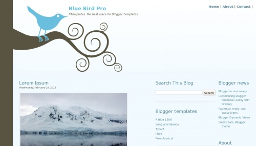 Blue Bird Pro Blogger template - BTemplates