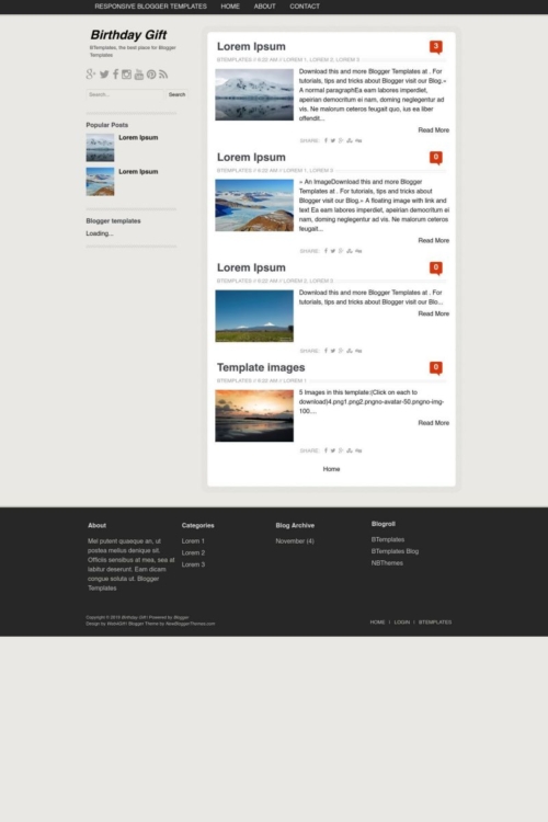 Birthday Gift Blogger Template - BTemplates