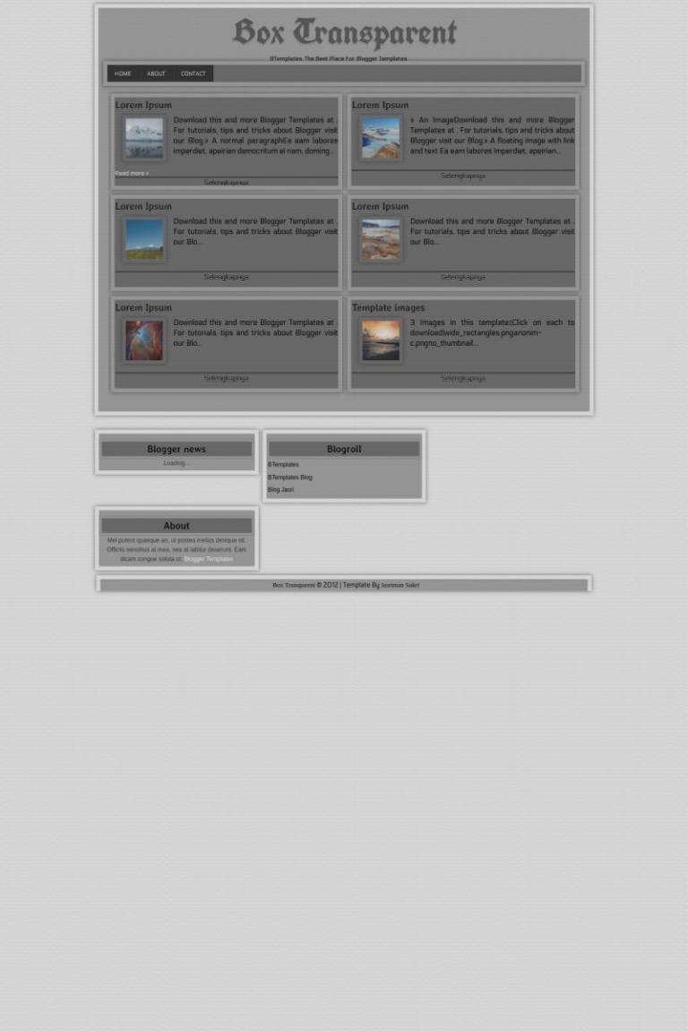 Box Transparent Blogger Template - BTemplates