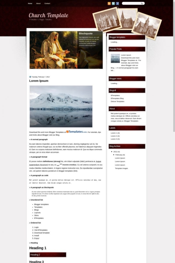 Church Template Blogger template - BTemplates